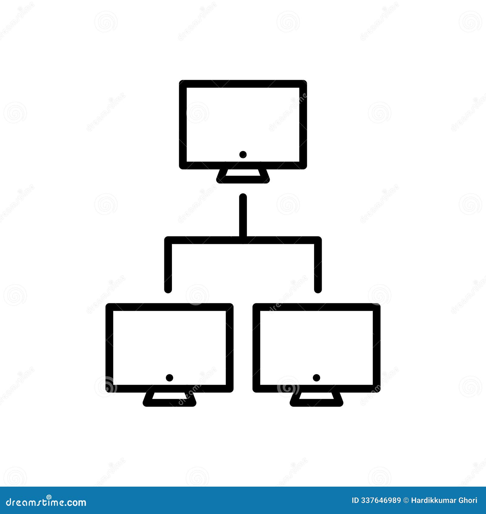 Computer Network Icon Set. Laptop LAN Sharing Vector Symbol in a Black Filled and Outlined Style ...