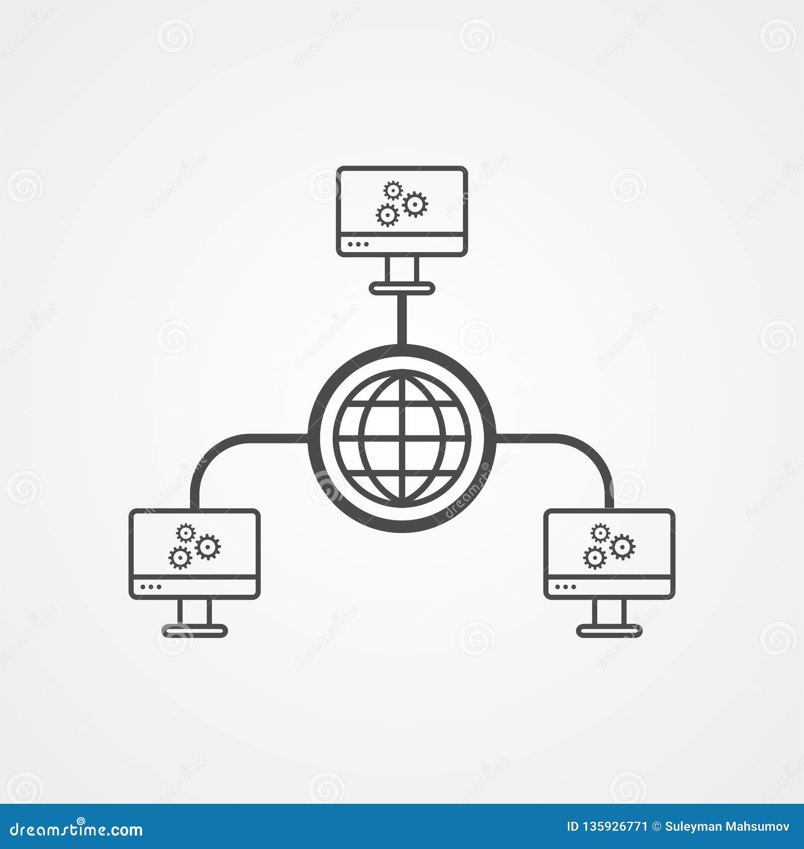 Computer Network Vector Icon Sign Symbol Stock Vector - Illustration of ...