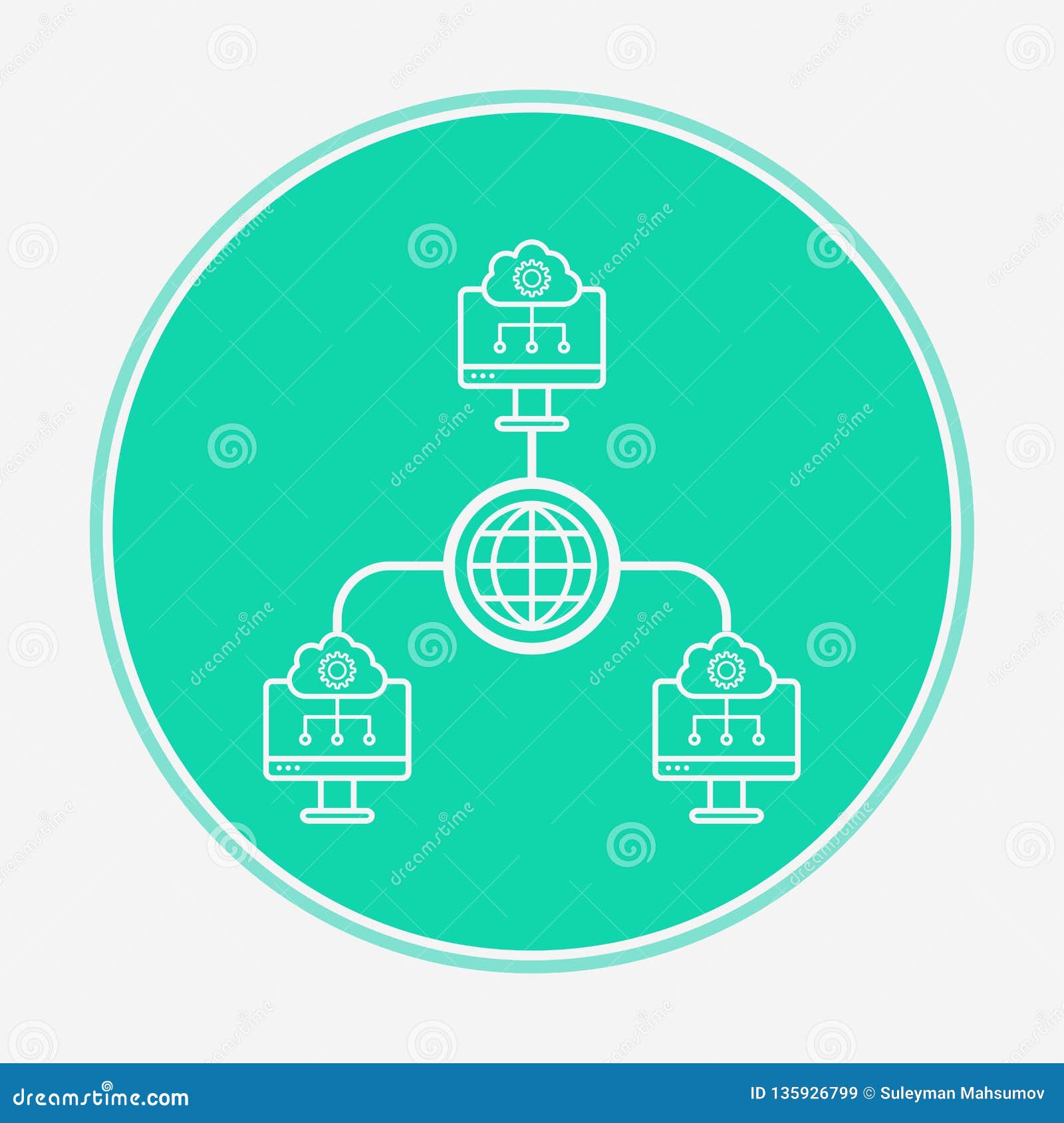 Computer Network Vector Icon Sign Symbol Stock Vector - Illustration of ...