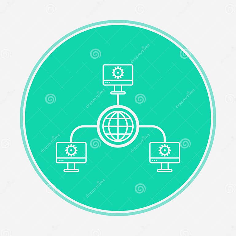 Computer Network Vector Icon Sign Symbol Stock Vector - Illustration of ...