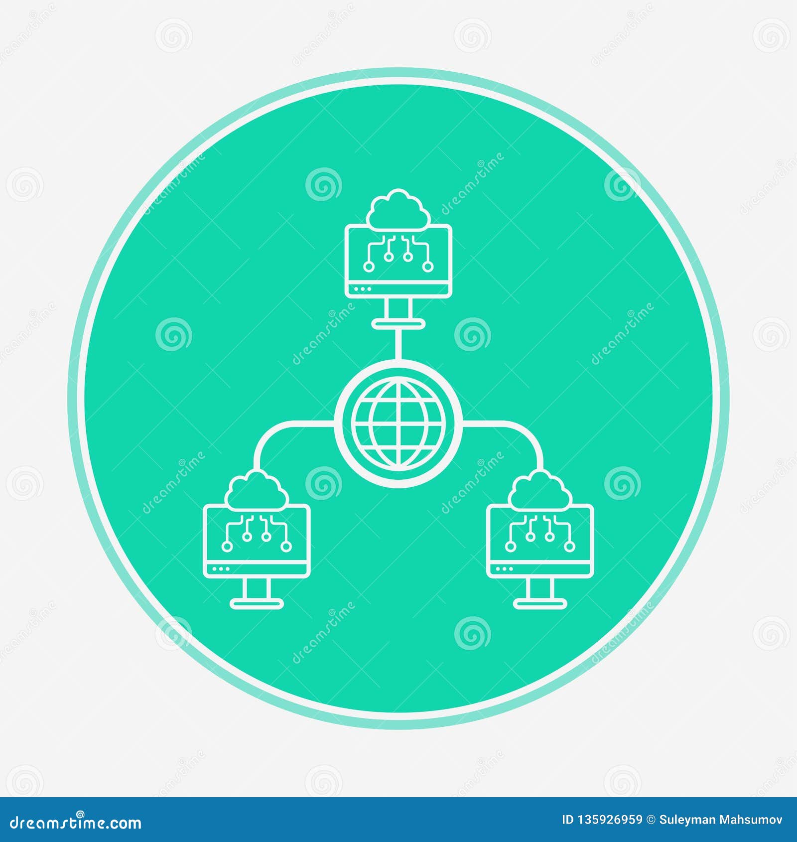 Computer Network Vector Icon Sign Symbol Stock Vector - Illustration of ...