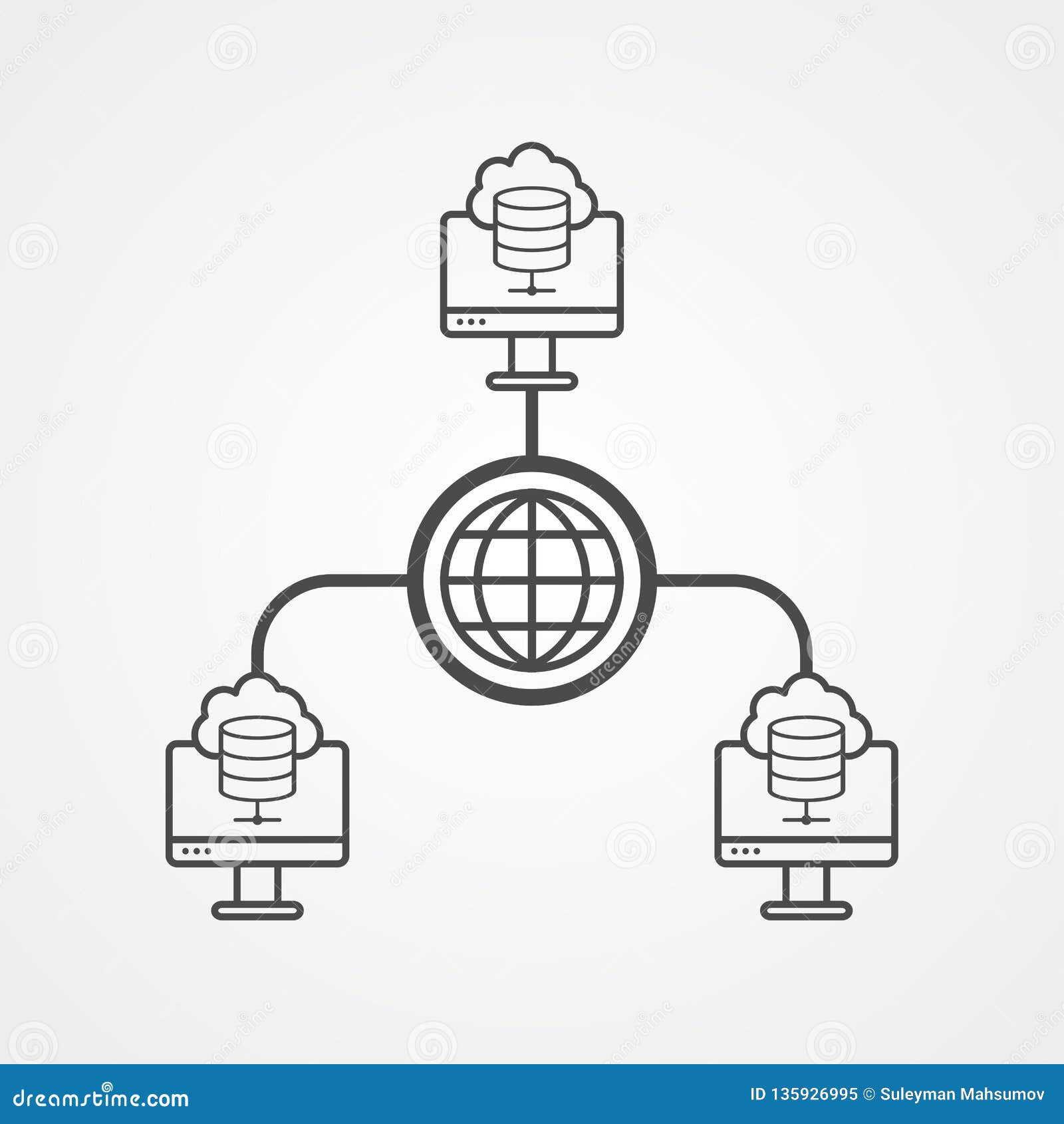 Computer Network Vector Icon Sign Symbol Stock Vector - Illustration of ...