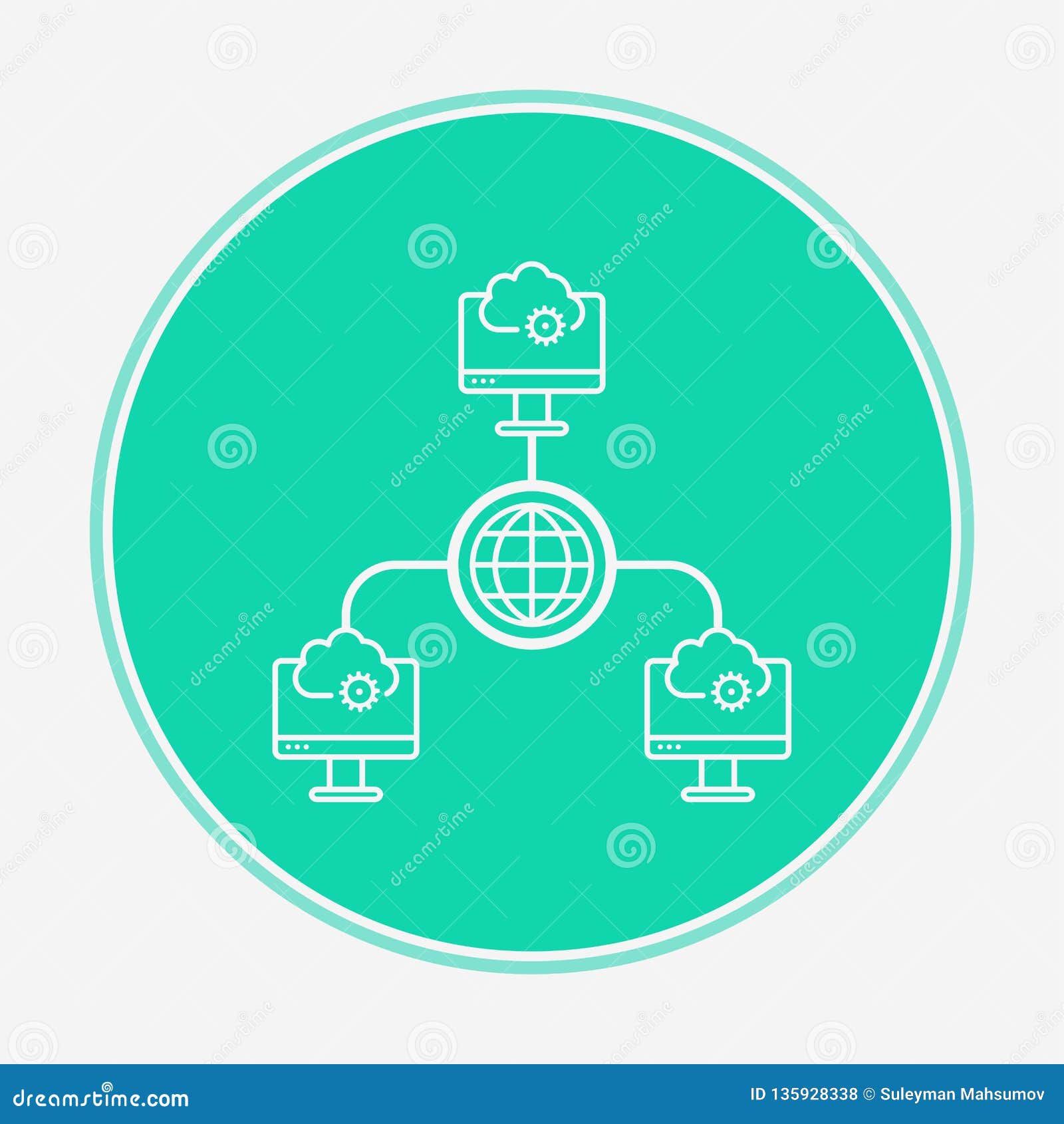 Computer Network Vector Icon Sign Symbol Stock Vector - Illustration of ...