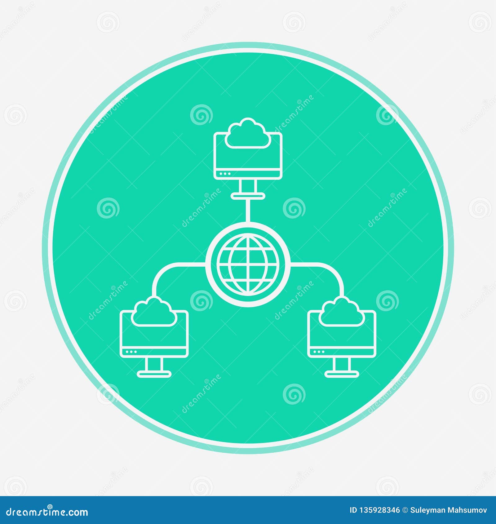 Computer Network Vector Icon Sign Symbol Stock Vector - Illustration of ...