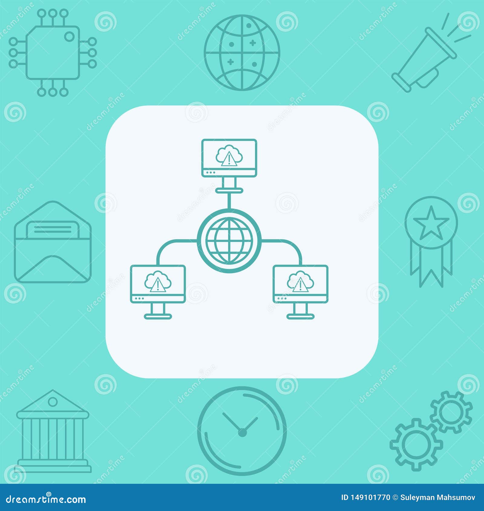 Computer Network Vector Icon Sign Symbol Stock Vector - Illustration of ...