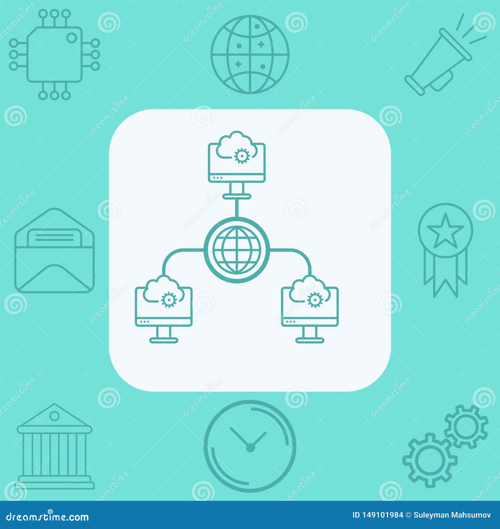 Computer Network Vector Icon Sign Symbol Stock Illustration ...