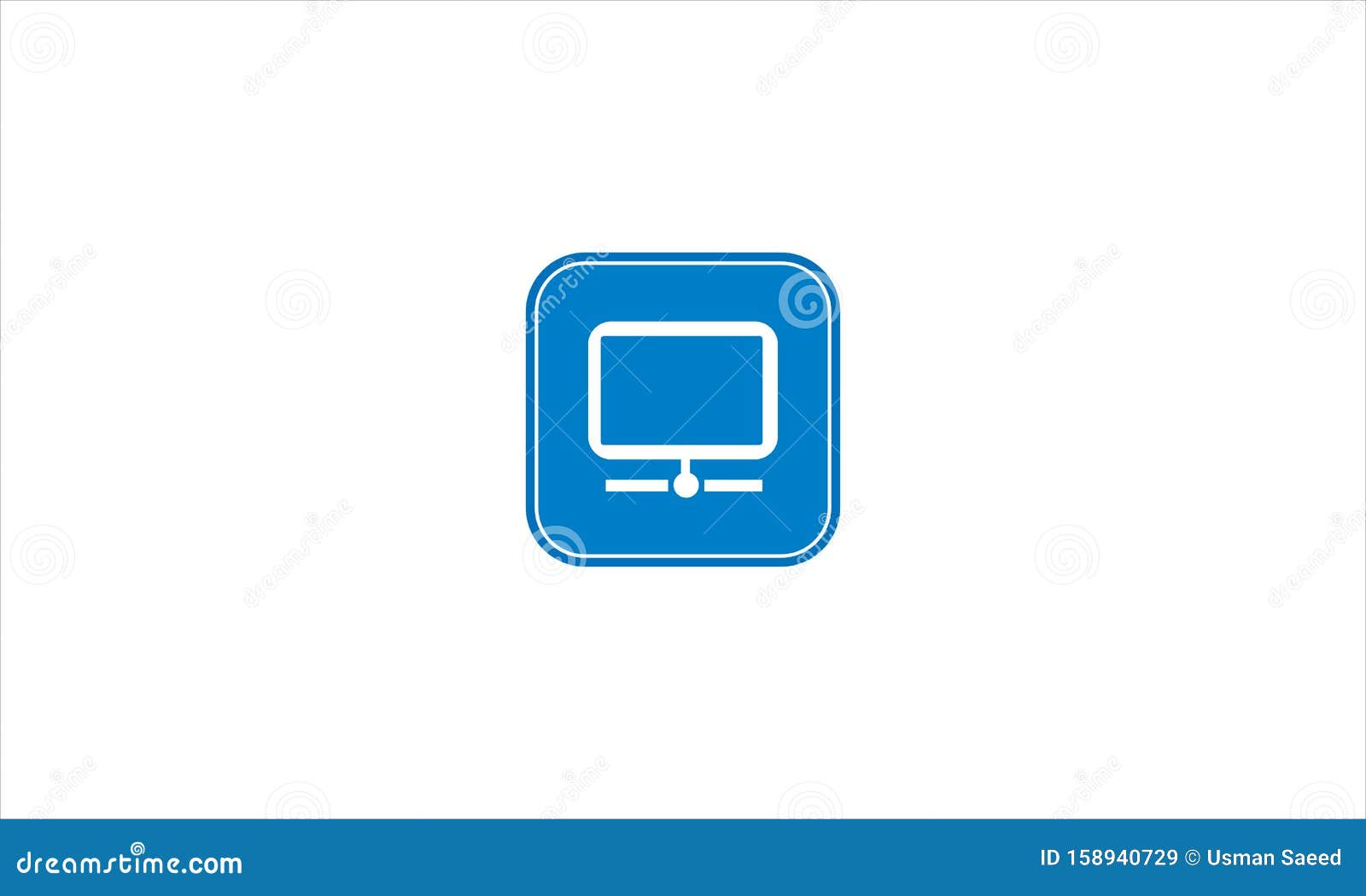 Computer and Network Icon on White Background, Networking Symbol in ...