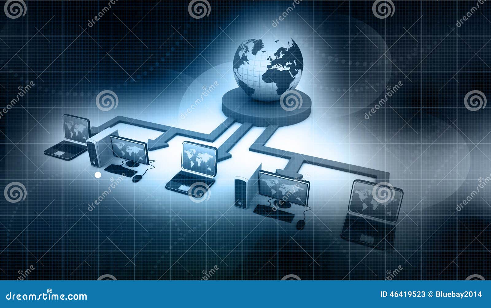 Computer Network stock illustration. Illustration of cluster - 46419523