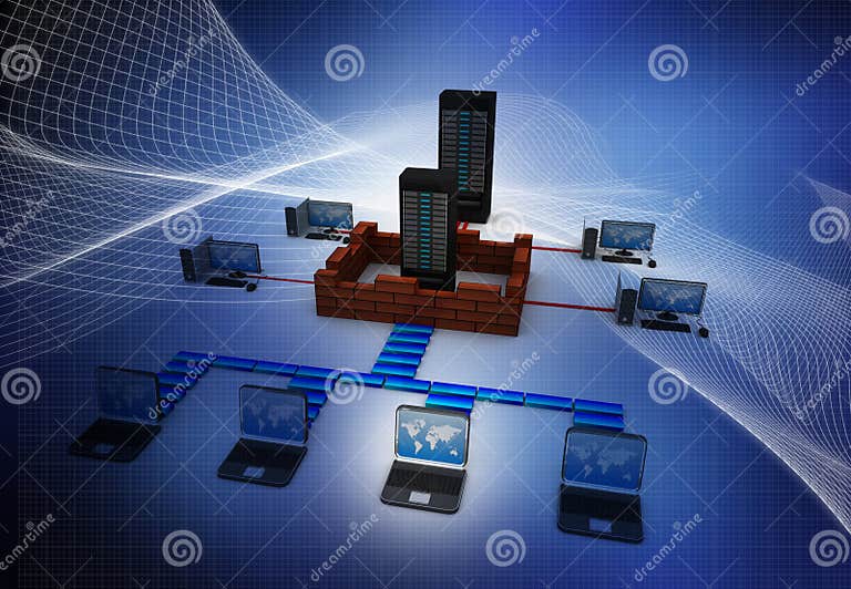 Computer Network stock illustration. Illustration of internet - 46419860