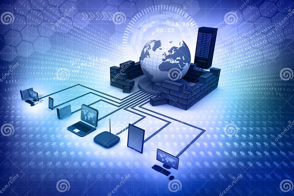 Computer Network stock illustration. Illustration of download - 46376308