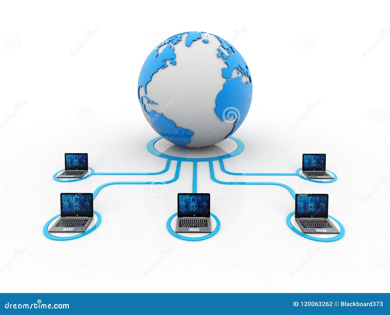Computer Network, Internet Communication, Isolated in White Background ...