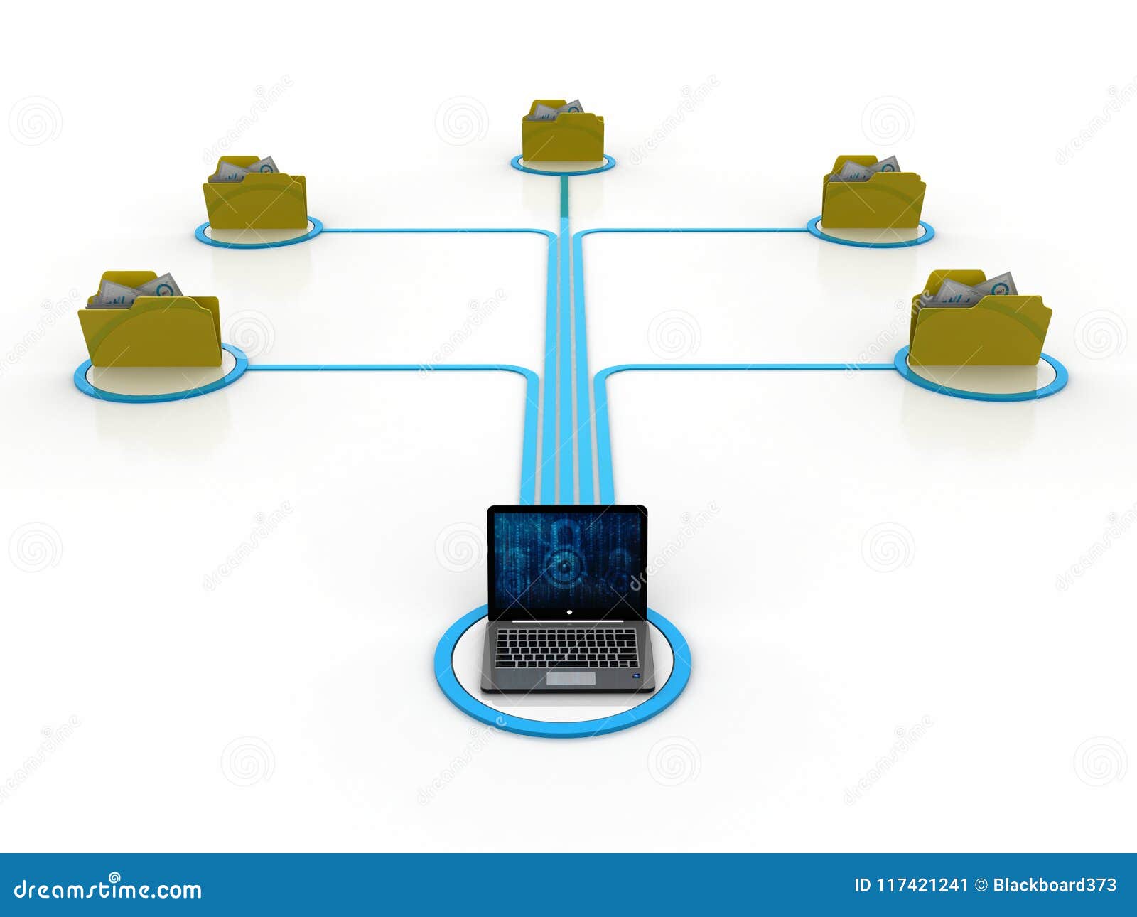 Computer Network Isolated in Digital Background. Network Connection, Internet Background. 3d ...