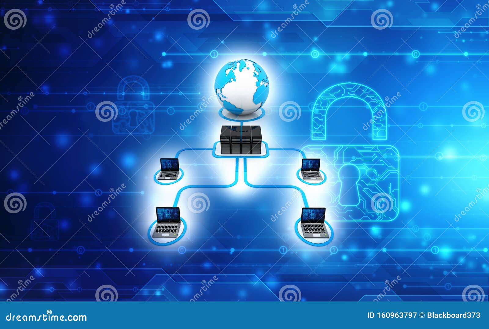 Computer Network Isolated in Technology Background. Network Connection ...
