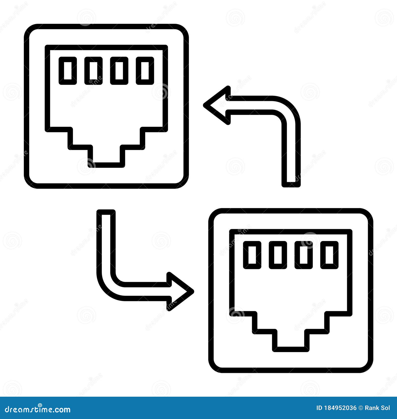 Computer Network Isolated Vector Icon Stock Vector - Illustration of ...
