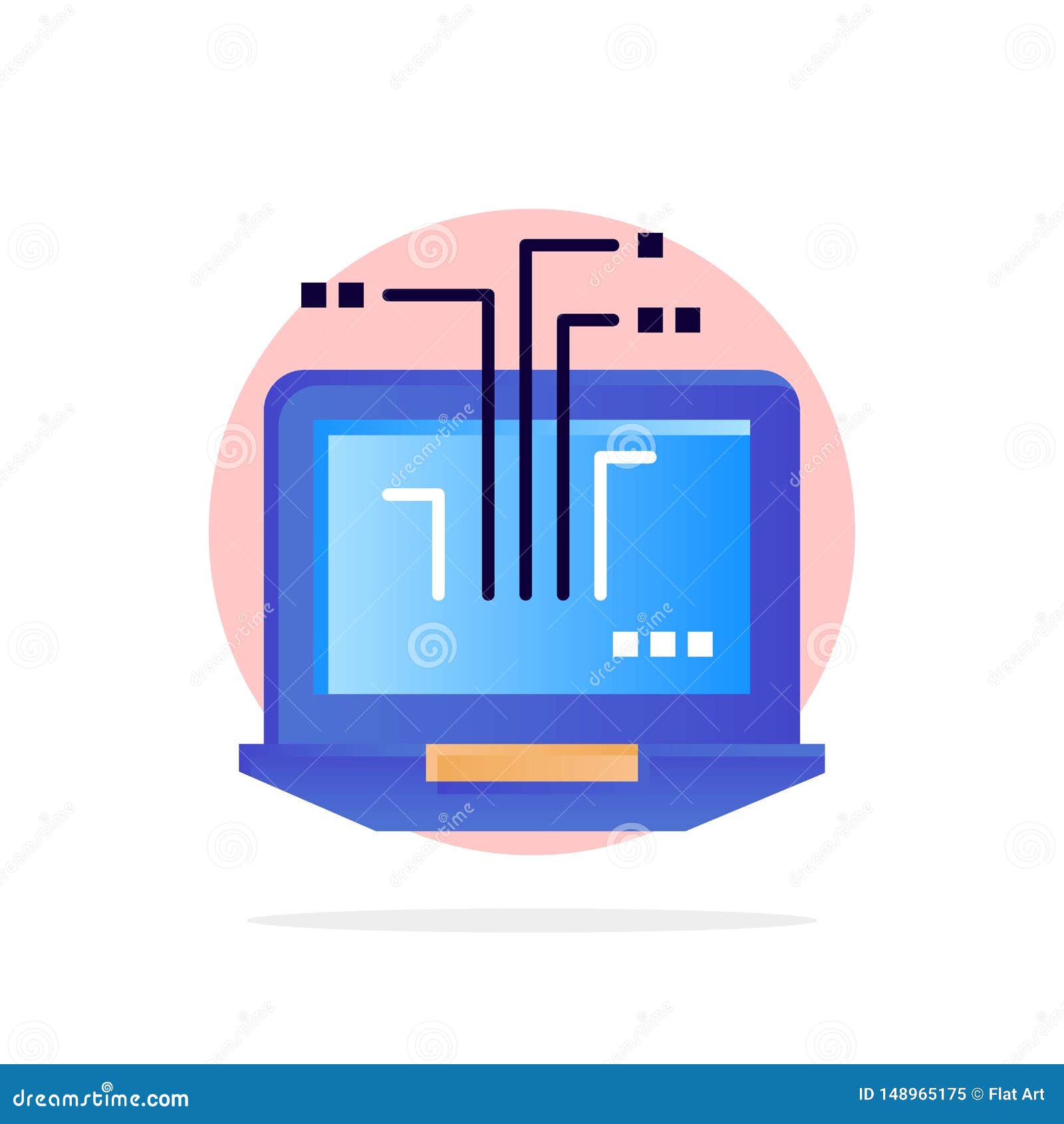 Computer, Network, Laptop, Hardware Abstract Circle Background Flat ...