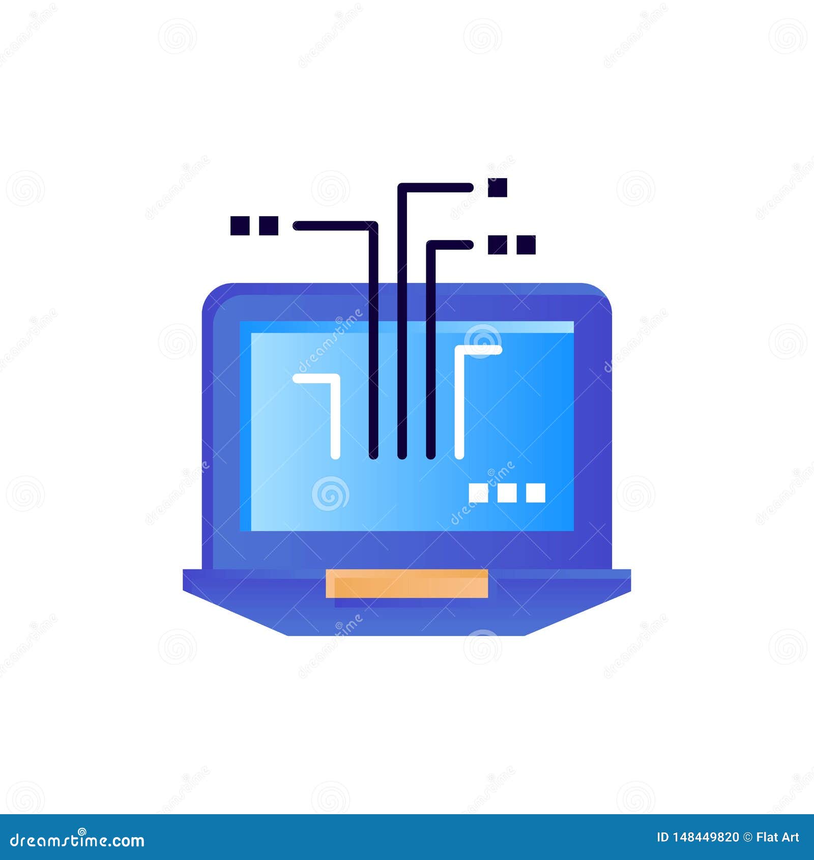 Computer, Network, Laptop, Hardware Flat Color Icon. Vector Icon Banner ...