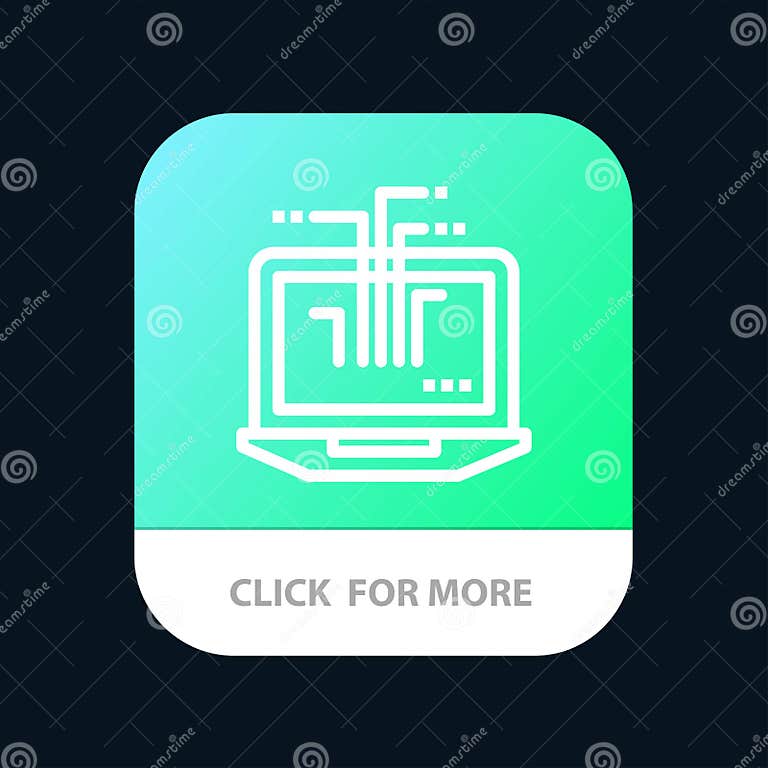 Computer, Network, Laptop, Hardware Mobile App Button. Android and IOS ...