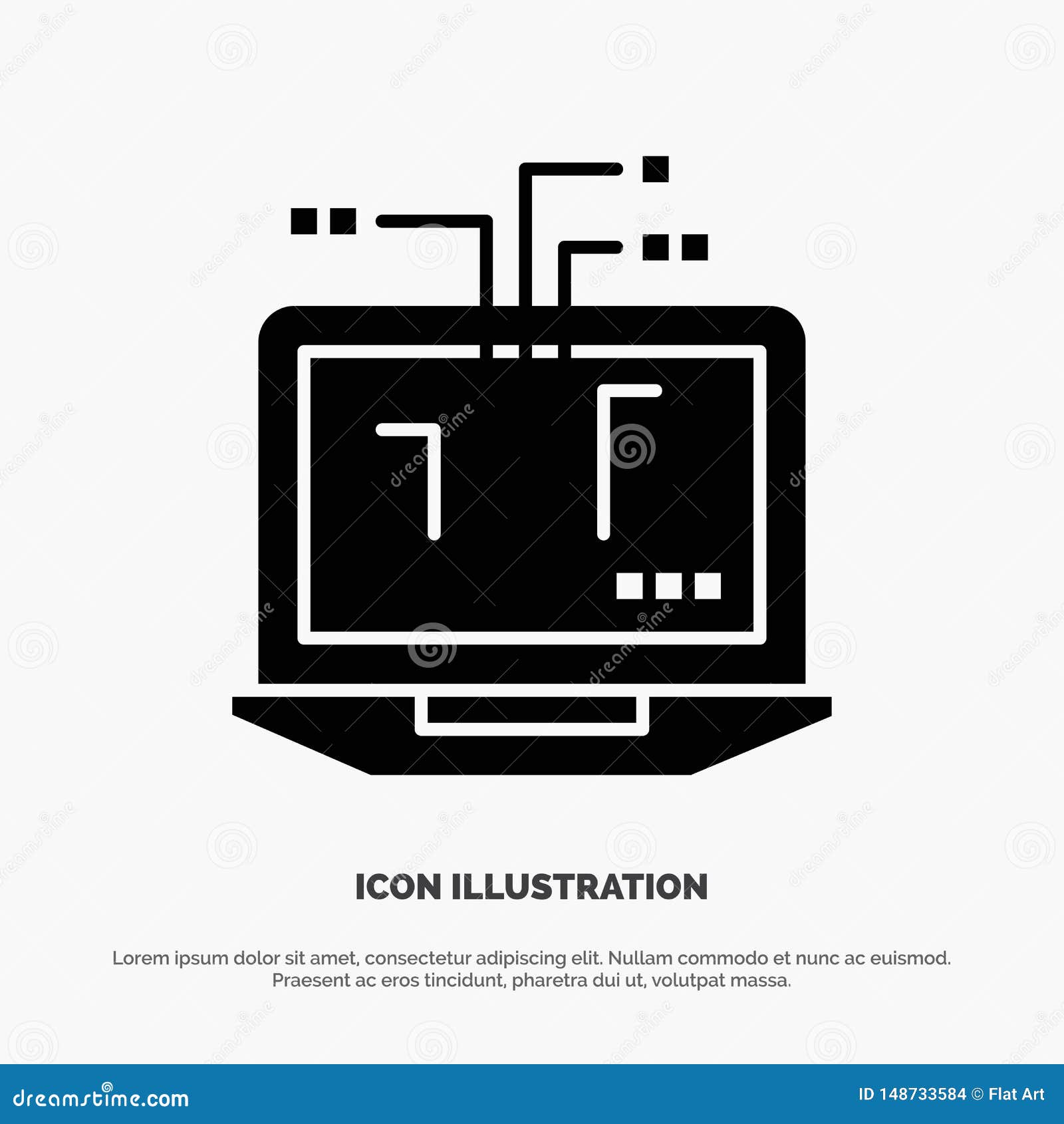 Computer, Network, Laptop, Hardware Solid Black Glyph Icon Stock Vector ...
