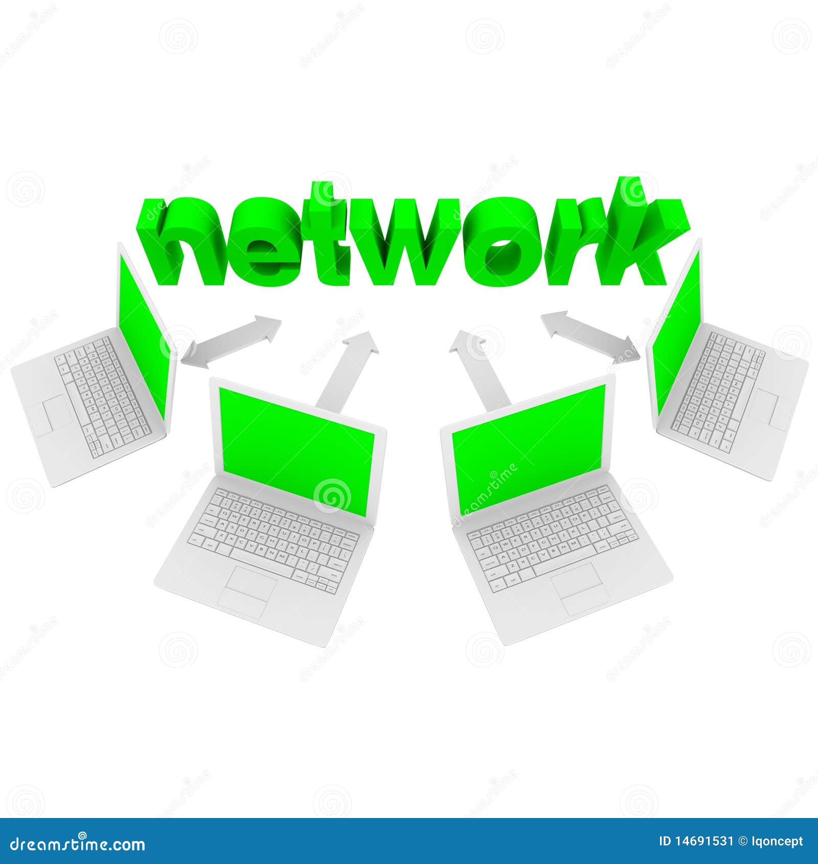 Computer Network - Laptops and Word Stock Illustration - Illustration ...