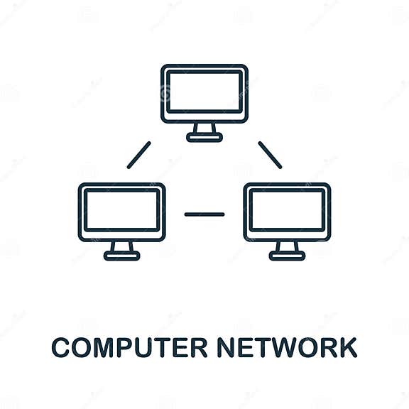 Computer Network Line Icon. Element Sign from Networking Collection. Computer Network Outline ...