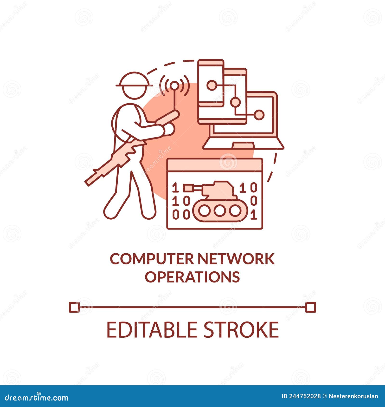 Computer Network Operations Red Concept Icon Stock Vector ...