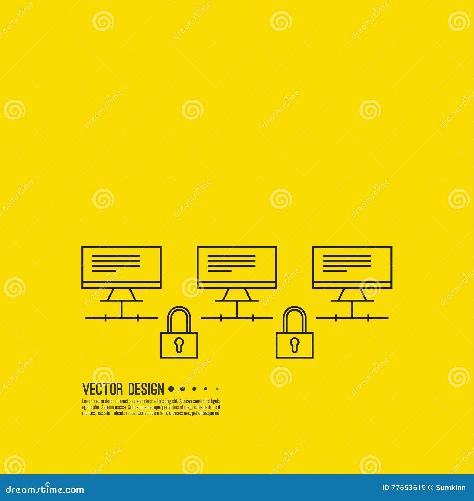 The Computer Network is Protected. Stock Vector - Illustration of ...