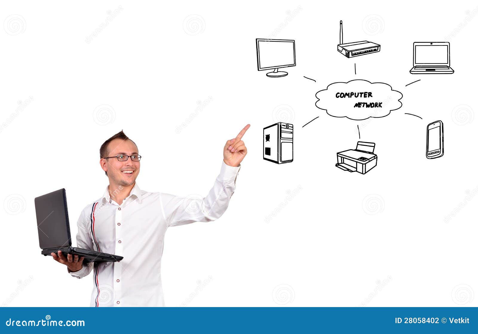 Computer network scheme stock photo. Image of router - 28058402