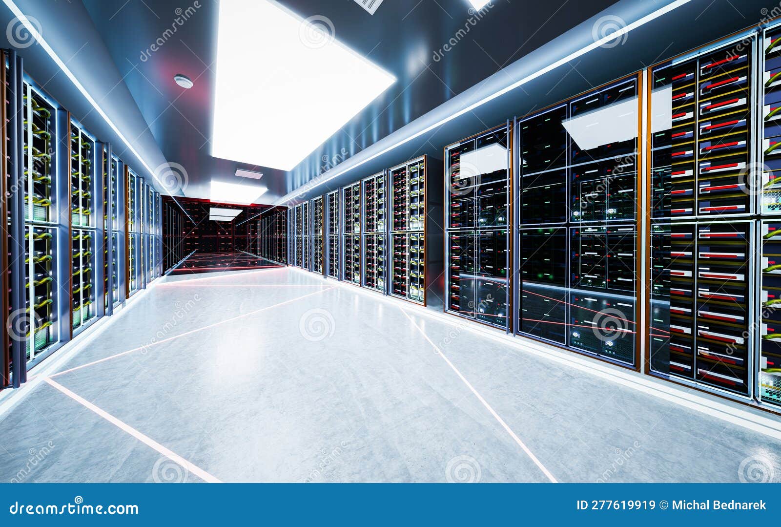 Computer Network Server Room or Data Center Stock Illustration ...