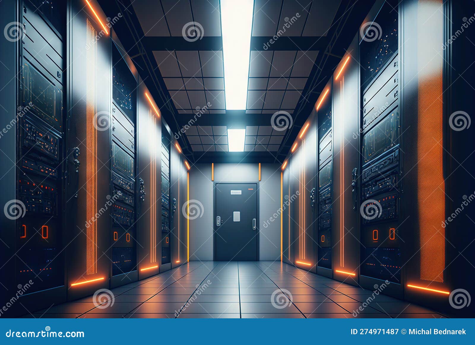 Computer Network Server Room or Data Center, Generative Ai Stock ...