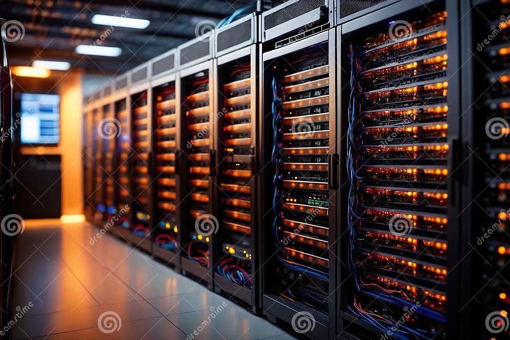 Computer Network Server Room, Data Communications Technology Wiring ...