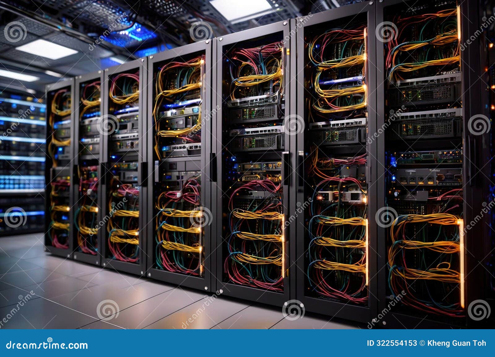 Computer Network Server Room, Data Communications Technology Wiring ...