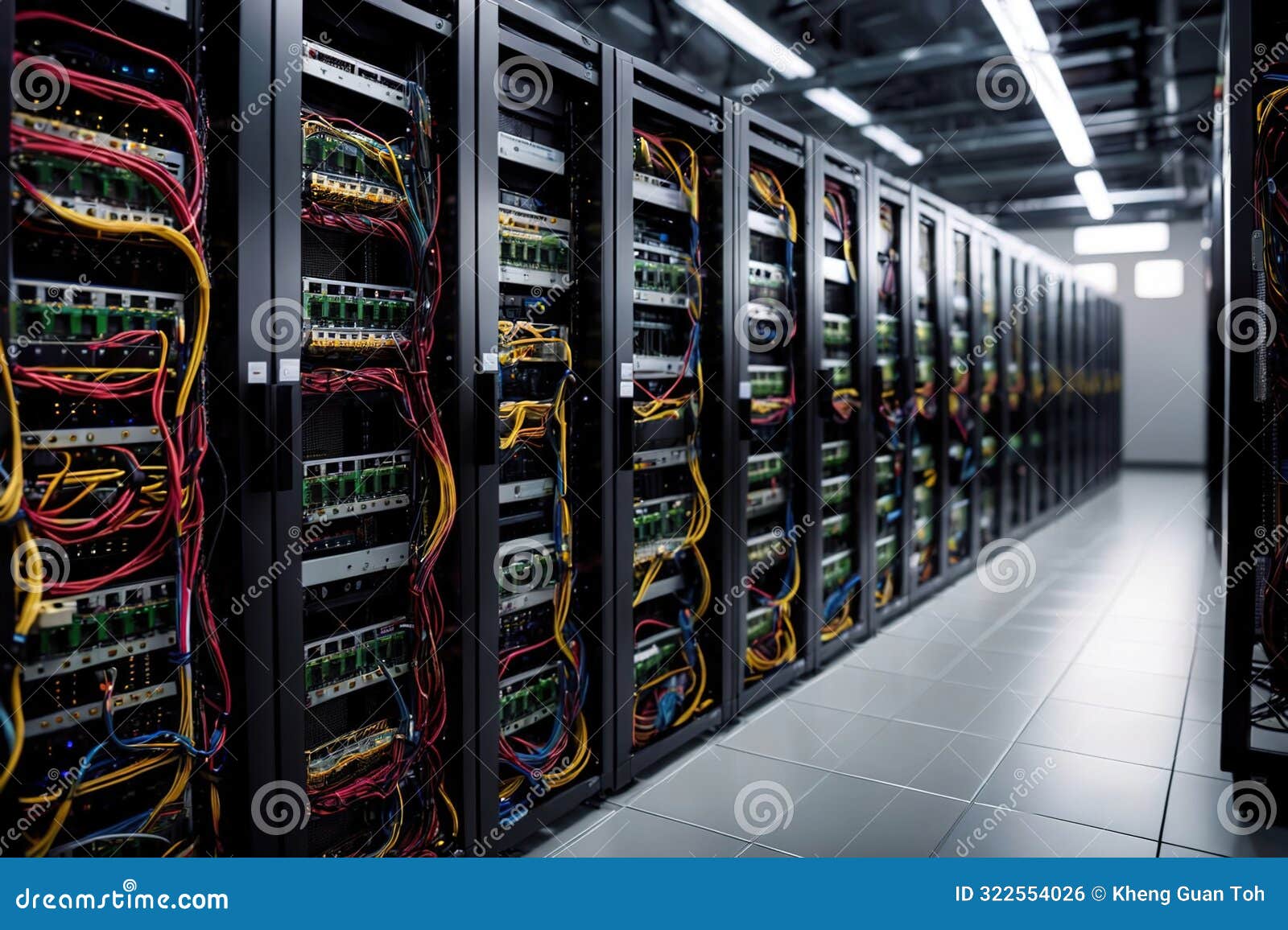 Computer Network Server Room, Data Communications Technology Wiring ...