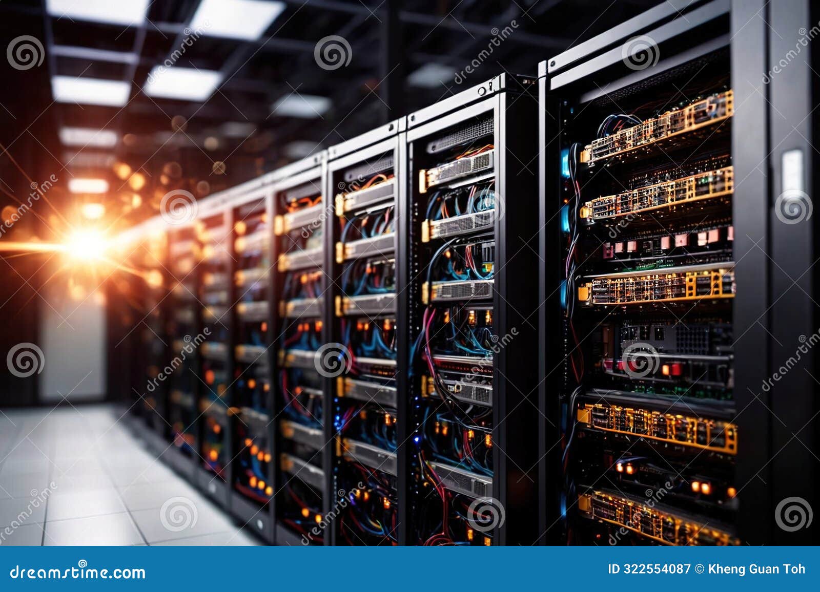 Computer Network Server Room, Data Communications Technology Wiring ...