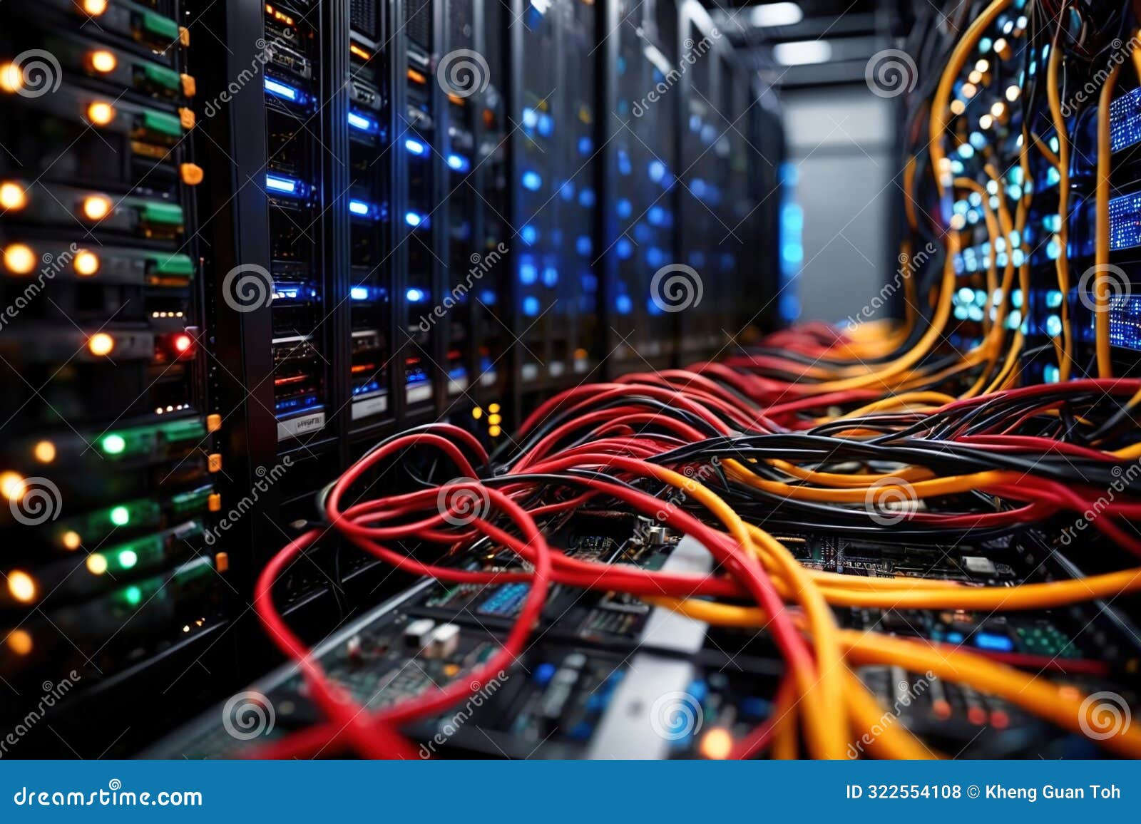 Computer Network Server Room, Data Communications Technology Wiring ...