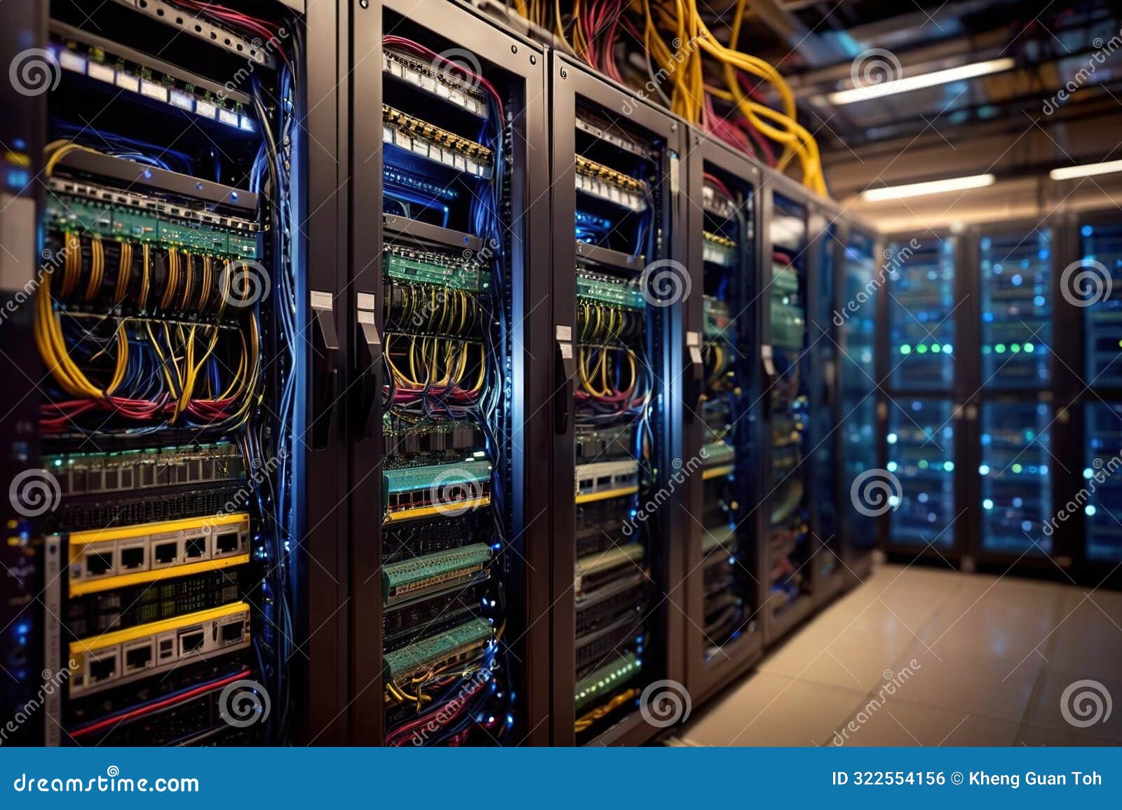 Computer Network Server Room, Data Communications Technology Wiring ...