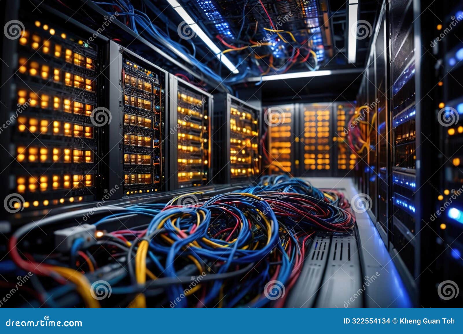 Computer Network Server Room, Data Communications Technology Wiring ...