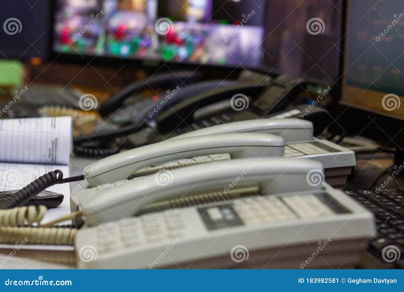Computer Network Server with Telephones Stock Image - Image of audio ...