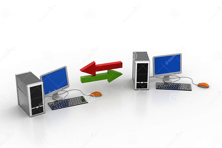 Computer Network Sharing Data Stock Illustration - Illustration of ...