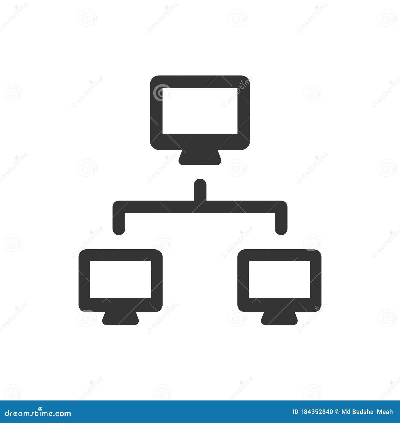 Computer Network Sharing Icon Stock Vector - Illustration of computing ...