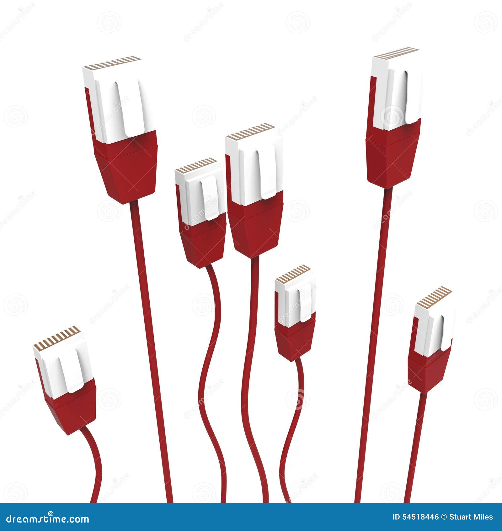 Computer Network Shows Connector Cable and Global Stock Illustration ...