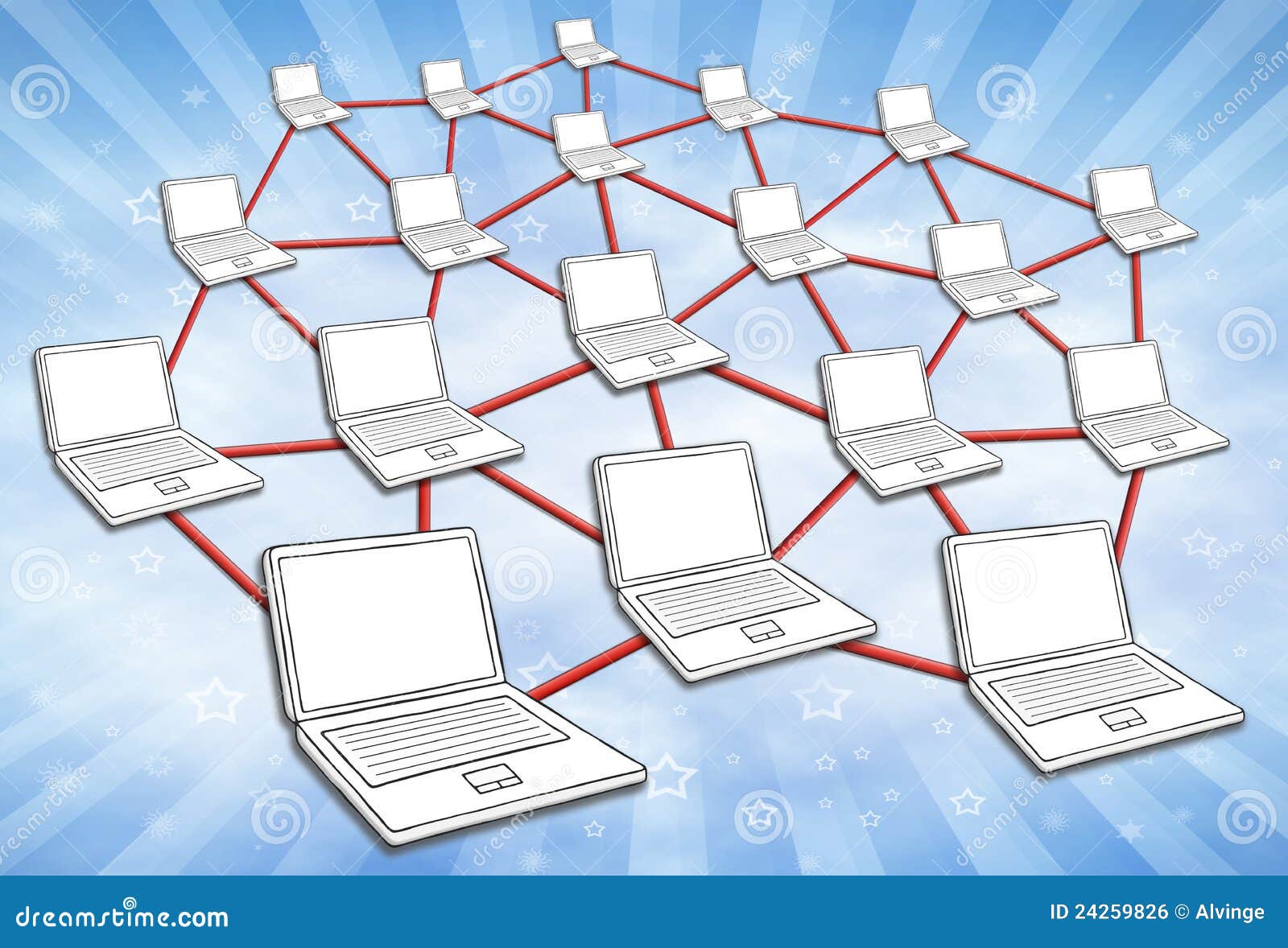 Computer Network Sky Background Stock Illustration - Illustration of ...