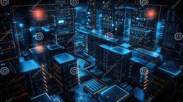 Computer Network Tech Background Stock Illustration - Illustration of ...