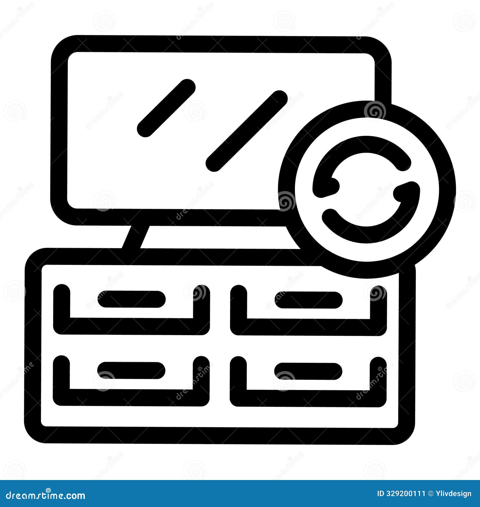 Computer Updating Vector Illustration, Flat Cartoon Pc With Synchronize ...