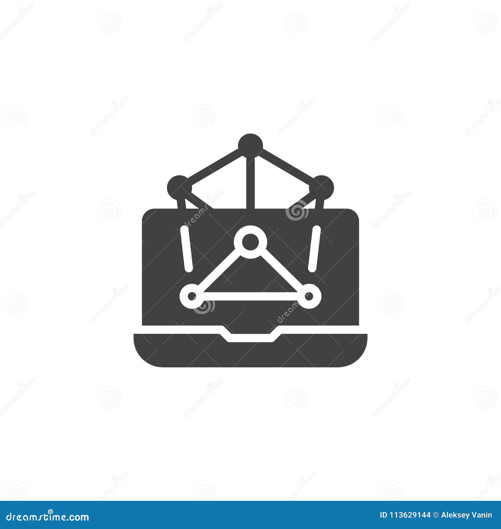 Computer Network Vector Icon Stock Vector - Illustration of laptop ...