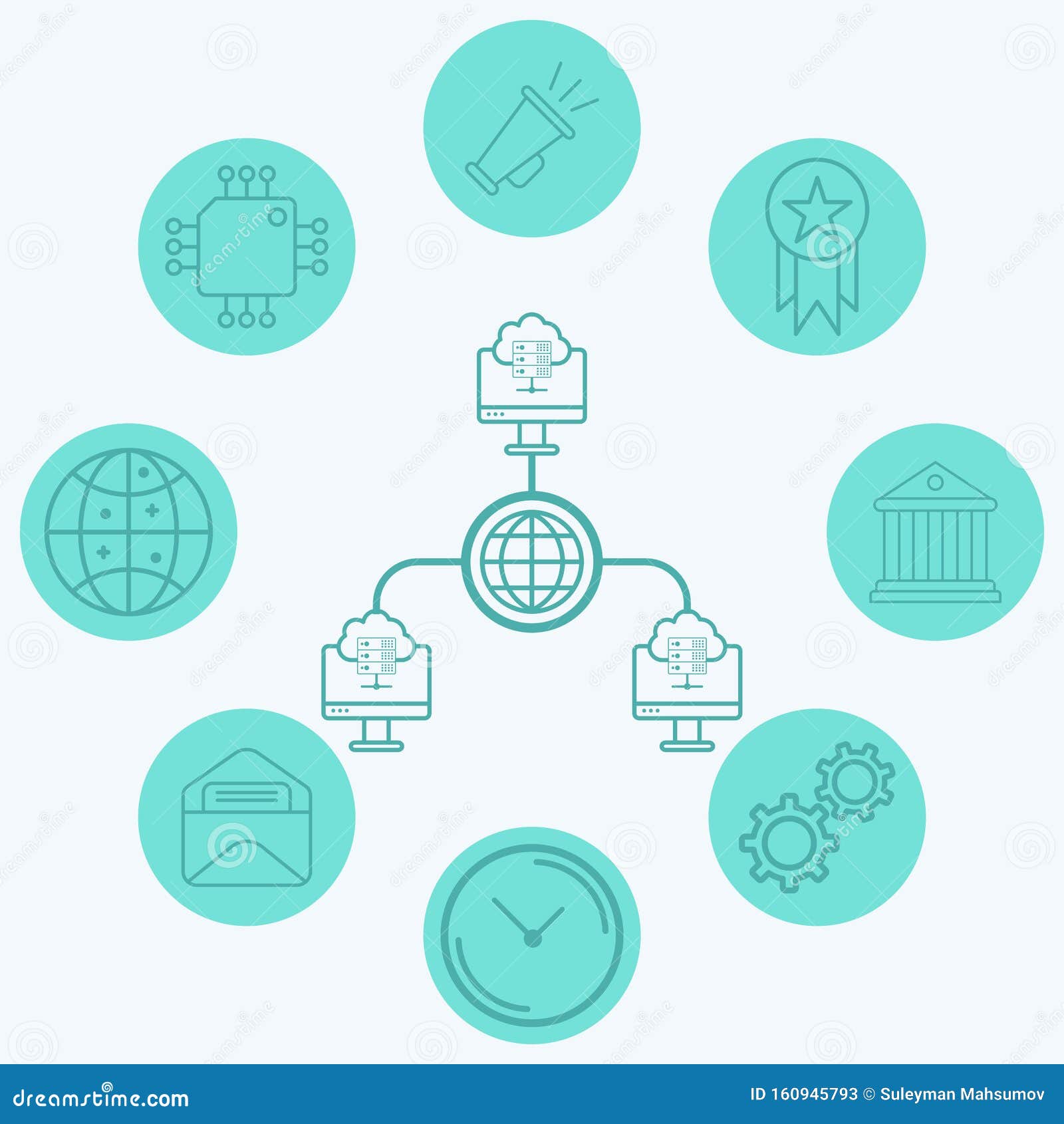 Computer Network Vector Icon Sign Symbol Stock Illustration ...