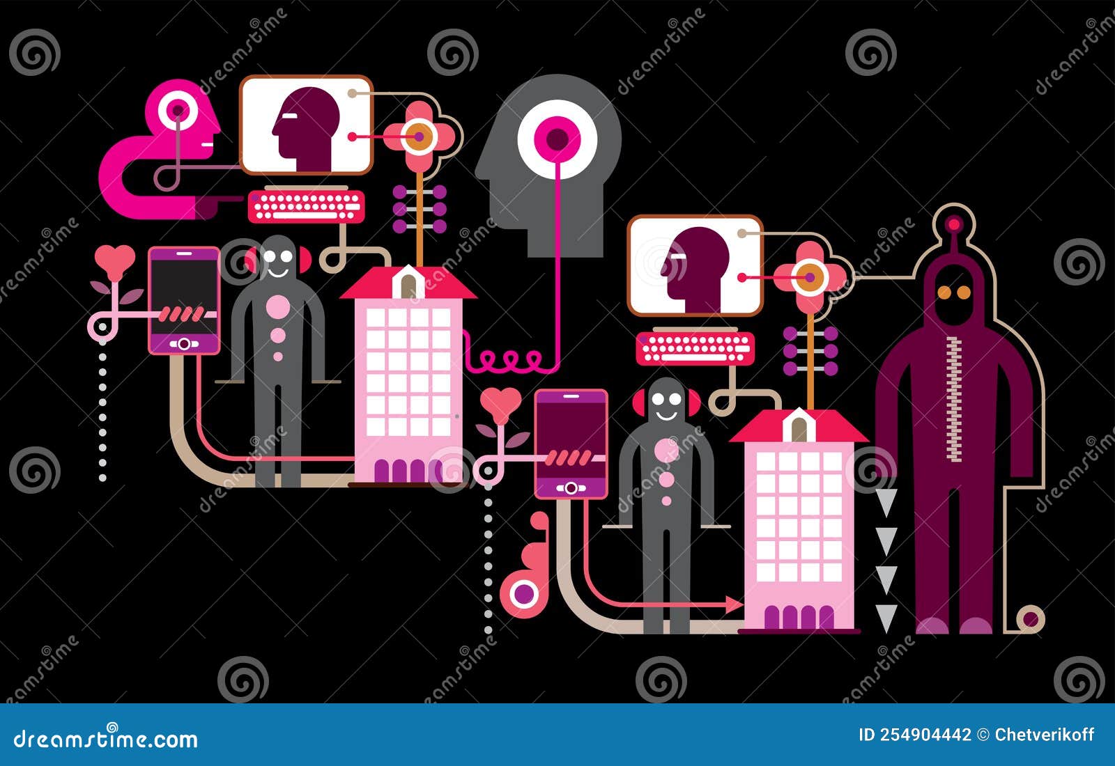 Computer Network Vector Illustration Stock Vector - Illustration of ...