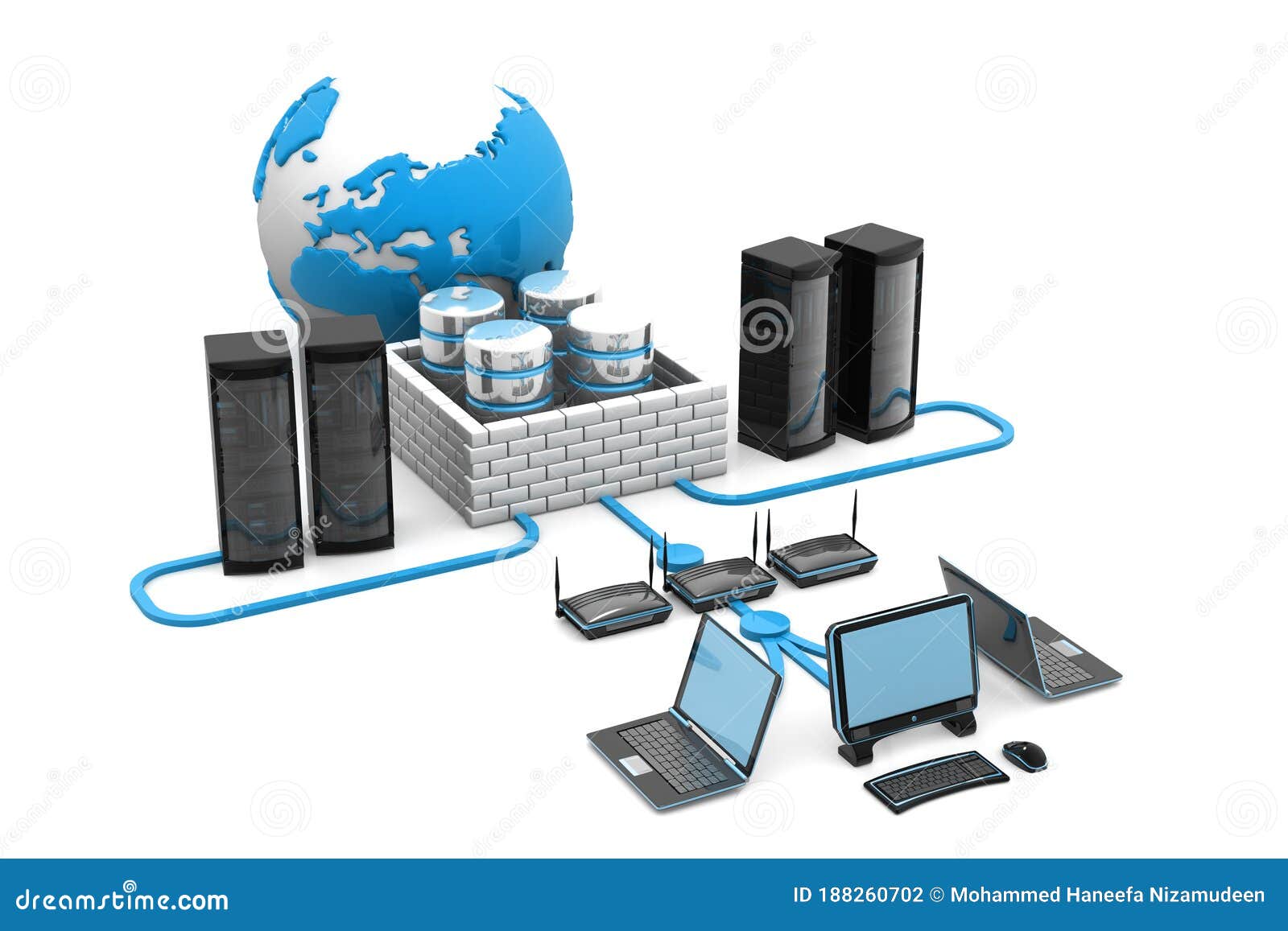Computer network stock illustration. Illustration of networking - 188260702