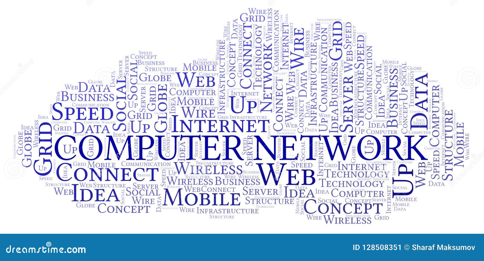 Computer Network Word Cloud. Stock Illustration - Illustration of font ...