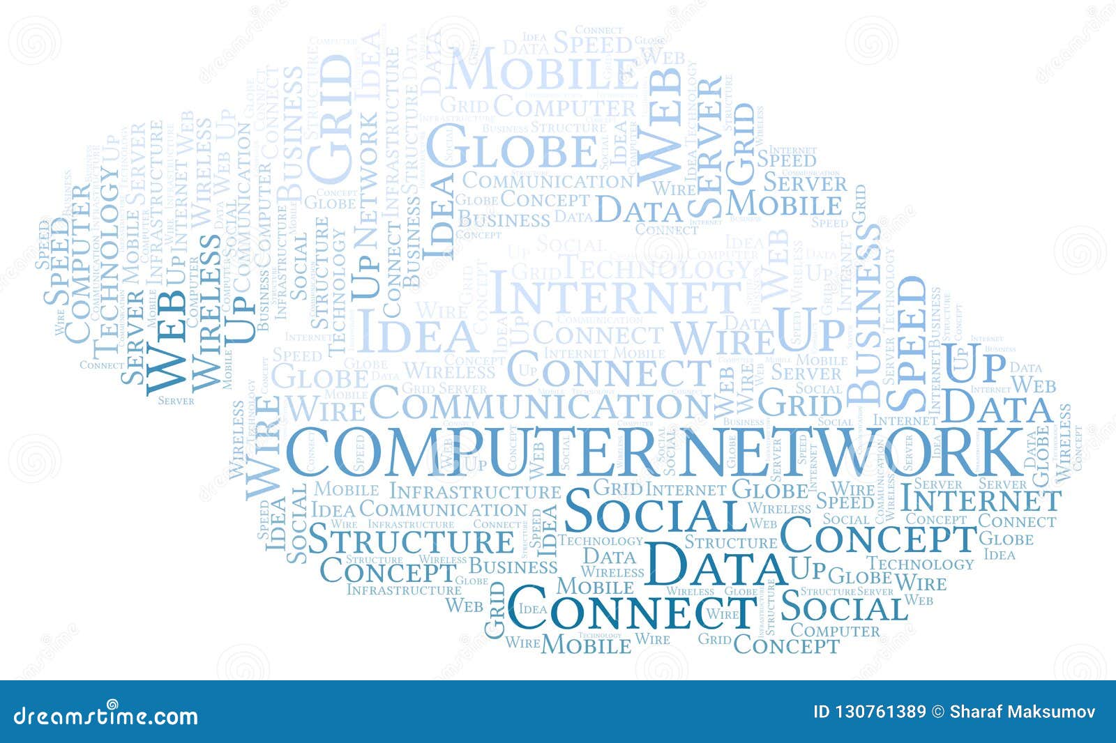 Computer Network Word Cloud. Stock Illustration - Illustration of ...