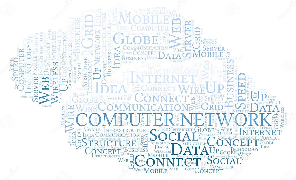 Computer Network Word Cloud. Stock Illustration - Illustration of ...